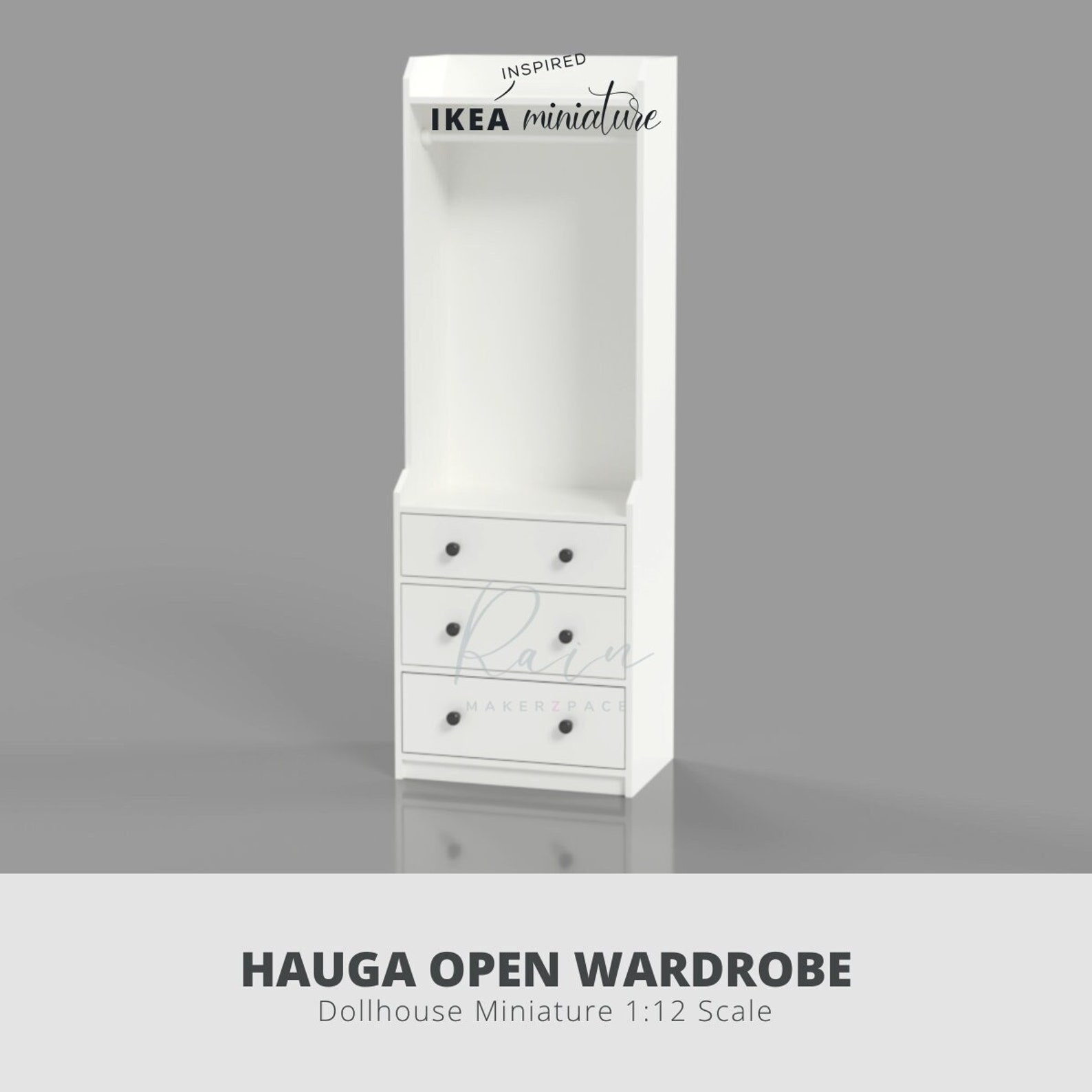 Miniature Ikea-inspired Hauga Wardrobe Furniture IKEA - Etsy