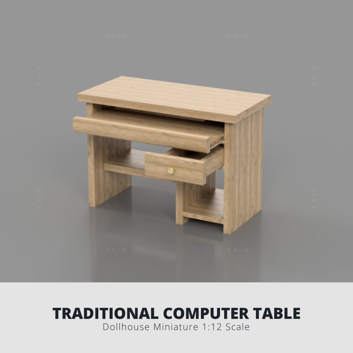 Miniature Furniture Traditional Computer Table for 1:12 | Etsy