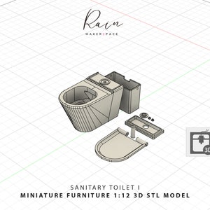 Miniature Sanitary Toilet - Perfect for 1:12 Scale Dollhouses, Mini ...