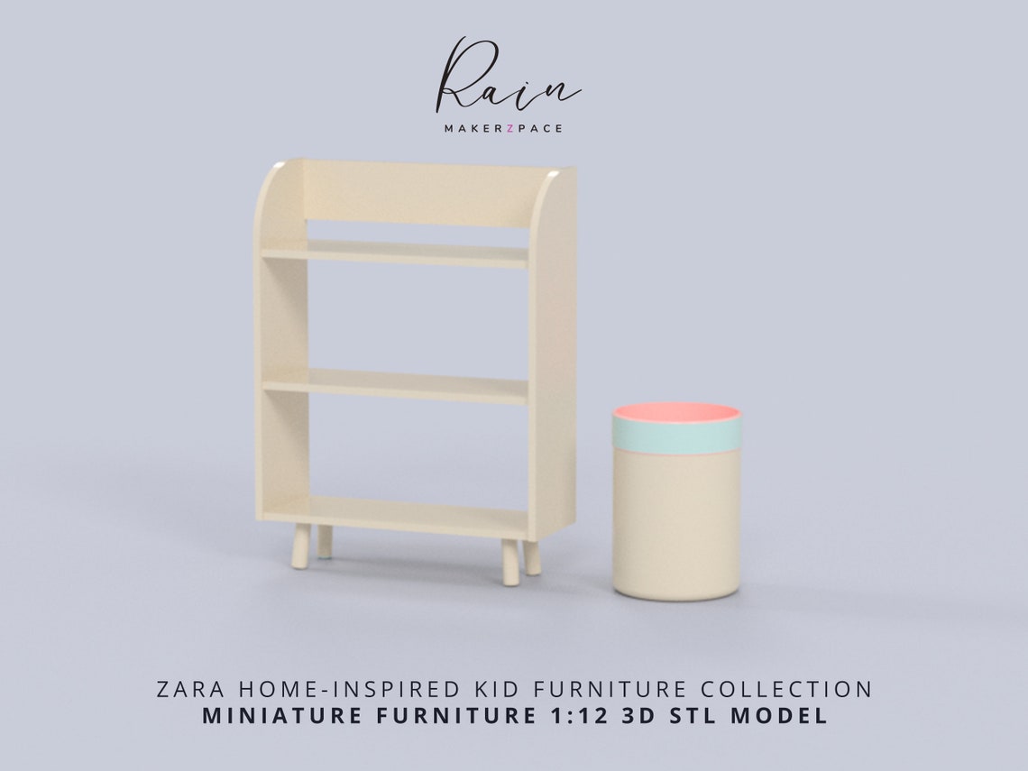 Zara Home-inspired Kid Miniature Furniture Collection - 8 Pieces 3D STL ...