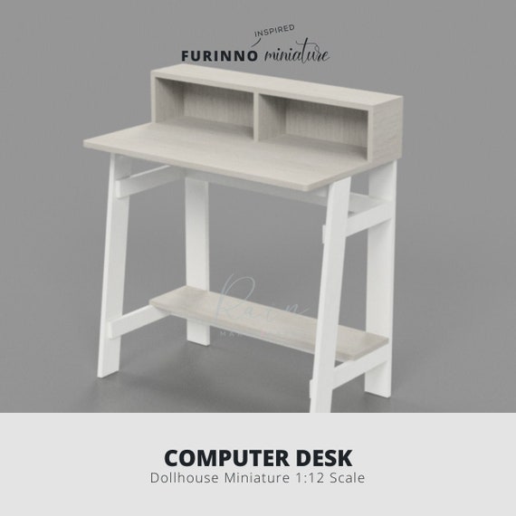 Computer Desk Miniature Furniture 3D MODEL 1:12 - Etsy