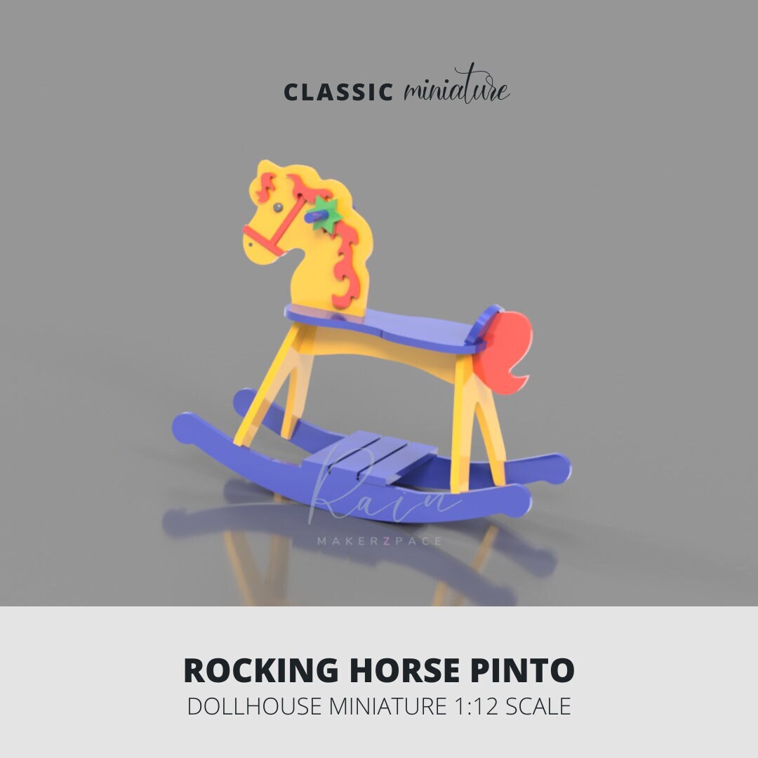 Rocking Horse, Nursery Room, Mini Dollhouse Furniture 1:12, Dollhouse ...