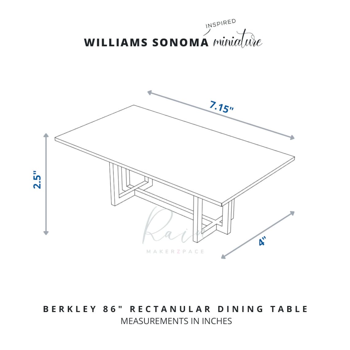 Miniature Dining Table Williams-sonoma-inspired Miniature - Etsy