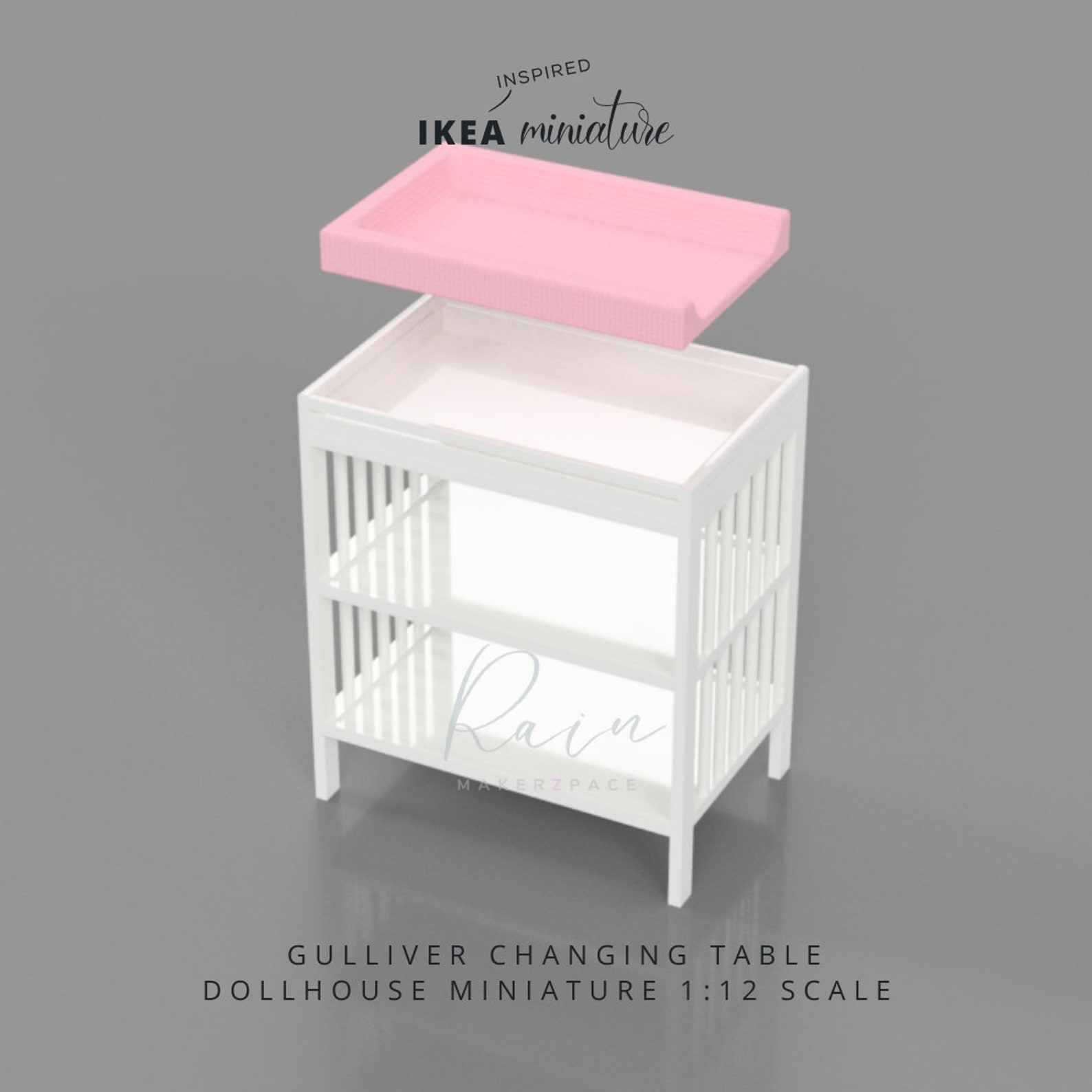 Miniature Ikea-inspired Gulliver Changing Table for 1:12 Dollhouse ...