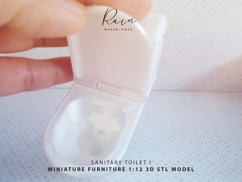 Miniature Sanitary Toilet - Perfect for 1:12 Scale Dollhouses, Mini ...