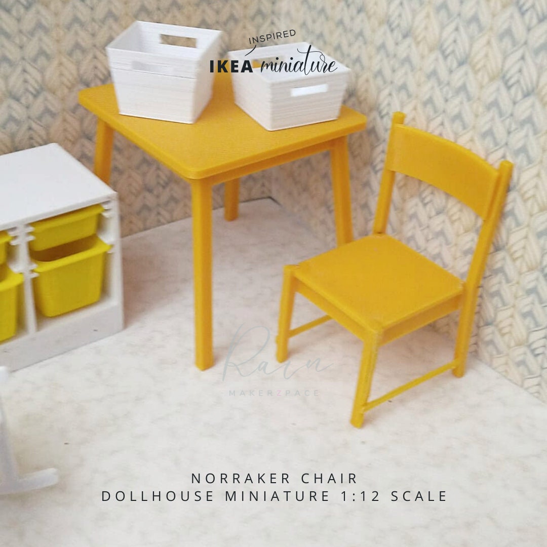 Miniature Ikea-inspired Norraker Chair for 1:12 Dollhouse, Chair for ...