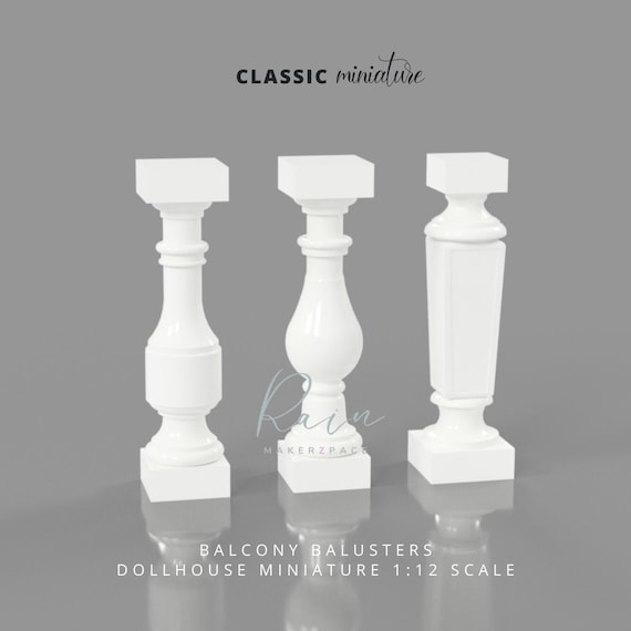 Miniature Balcony Balusters for Dollhouse 3 Designs - Etsy