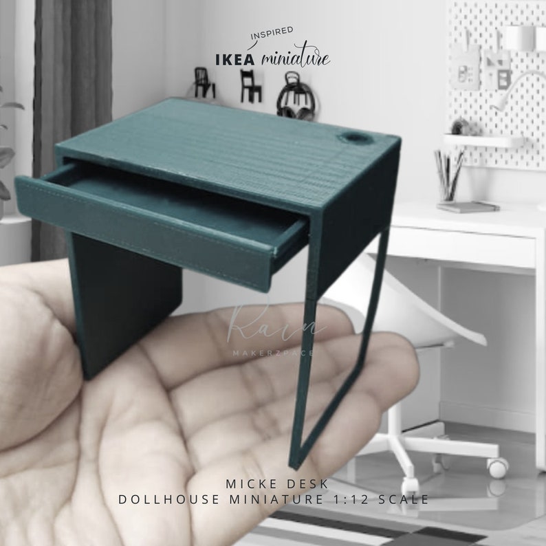 Miniature Ikea-inspired Micke Desk (small), Miniature Furniture 3D ...