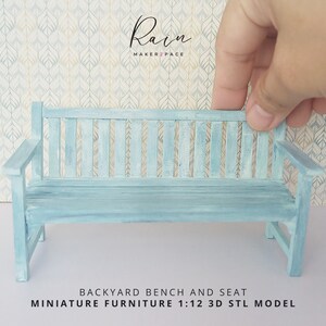Charming Miniature Backyard Bench and Seat - 2pcs 3D STL File for 1:12 ...