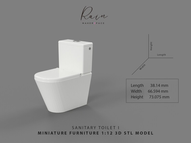 Miniature Sanitary Toilet - Perfect for 1:12 Scale Dollhouses, Mini ...