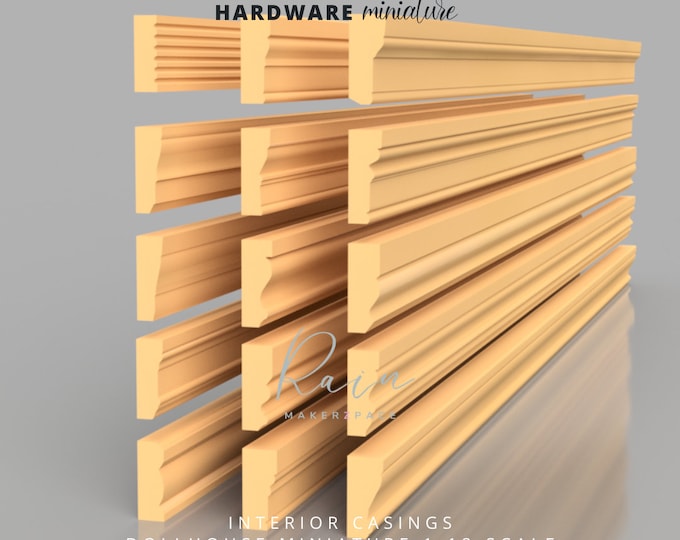 Interior Casing Moldings for 1:12 Dollhouse Includes 15 Designs ...