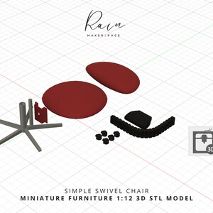 Simple Swivel Chair Miniature Furniture, Dollhouse Chair, Miniature ...