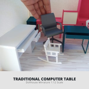 Miniature Furniture Traditional Computer Table for 1:12 | Etsy