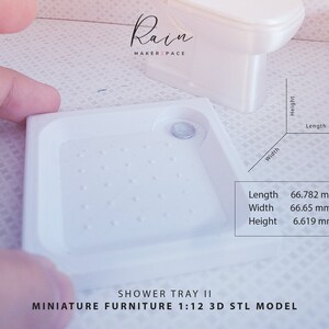Miniature Shower Tray Ii for 1:12 Dollhouse, Mini Shower Tray, Mini ...