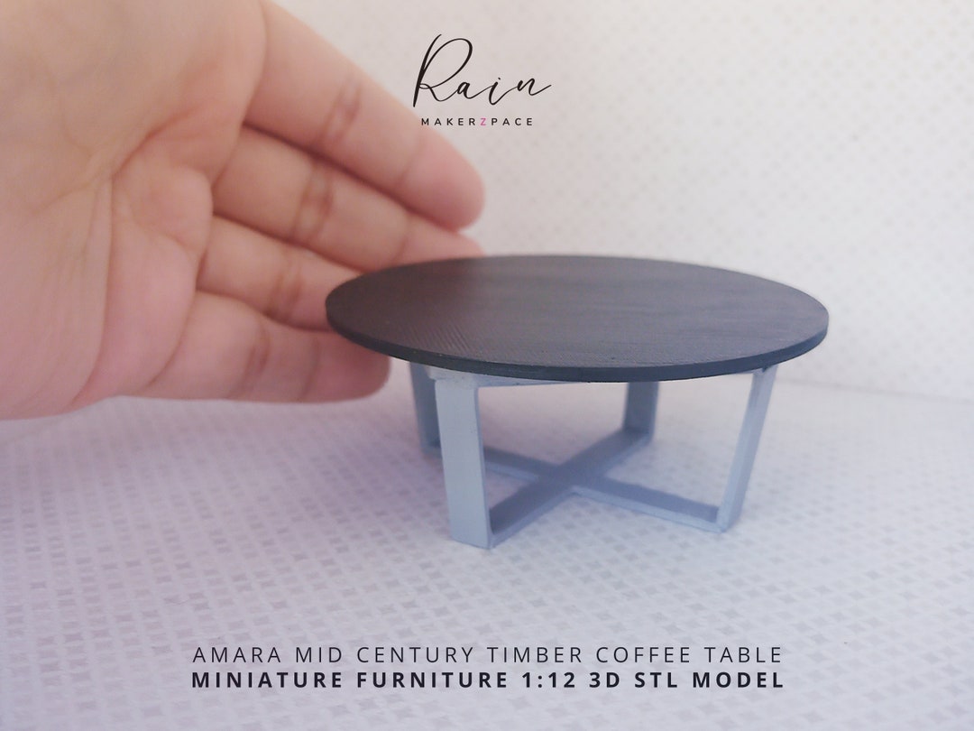 Miniature Mid-century Coffee Table Inspired by Amara 1:12 Scale 3d Cad ...