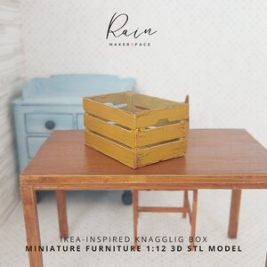 Miniature Ikea-inspired Knagglig, Miniature Ikea Wood Crate, Mini ...