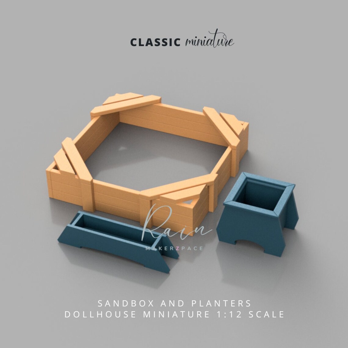 Miniature Sandbox / Planter Box Deck Planter and Railing - Etsy