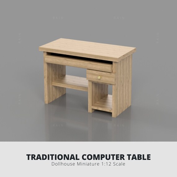 Miniature Furniture Traditional Computer Table for 1:12 | Etsy