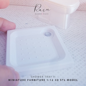 Miniature Shower Tray Ii for 1:12 Dollhouse, Mini Shower Tray, Mini ...