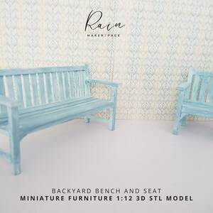 Charming Miniature Backyard Bench and Seat - 2pcs 3D STL File for 1:12 ...