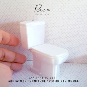 Miniature Sanitary Toilet II - Perfect for 1:12 Scale Dollhouses, Mini ...