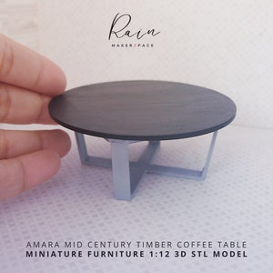 Miniature Mid-century Coffee Table Inspired by Amara 1:12 Scale 3d Cad ...
