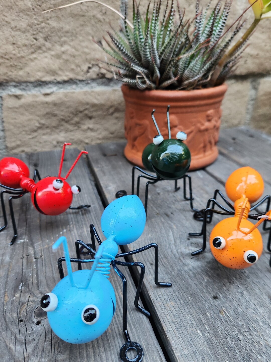 Set of 4 Vibrant Colorful Ants Metal Yard Art - Etsy