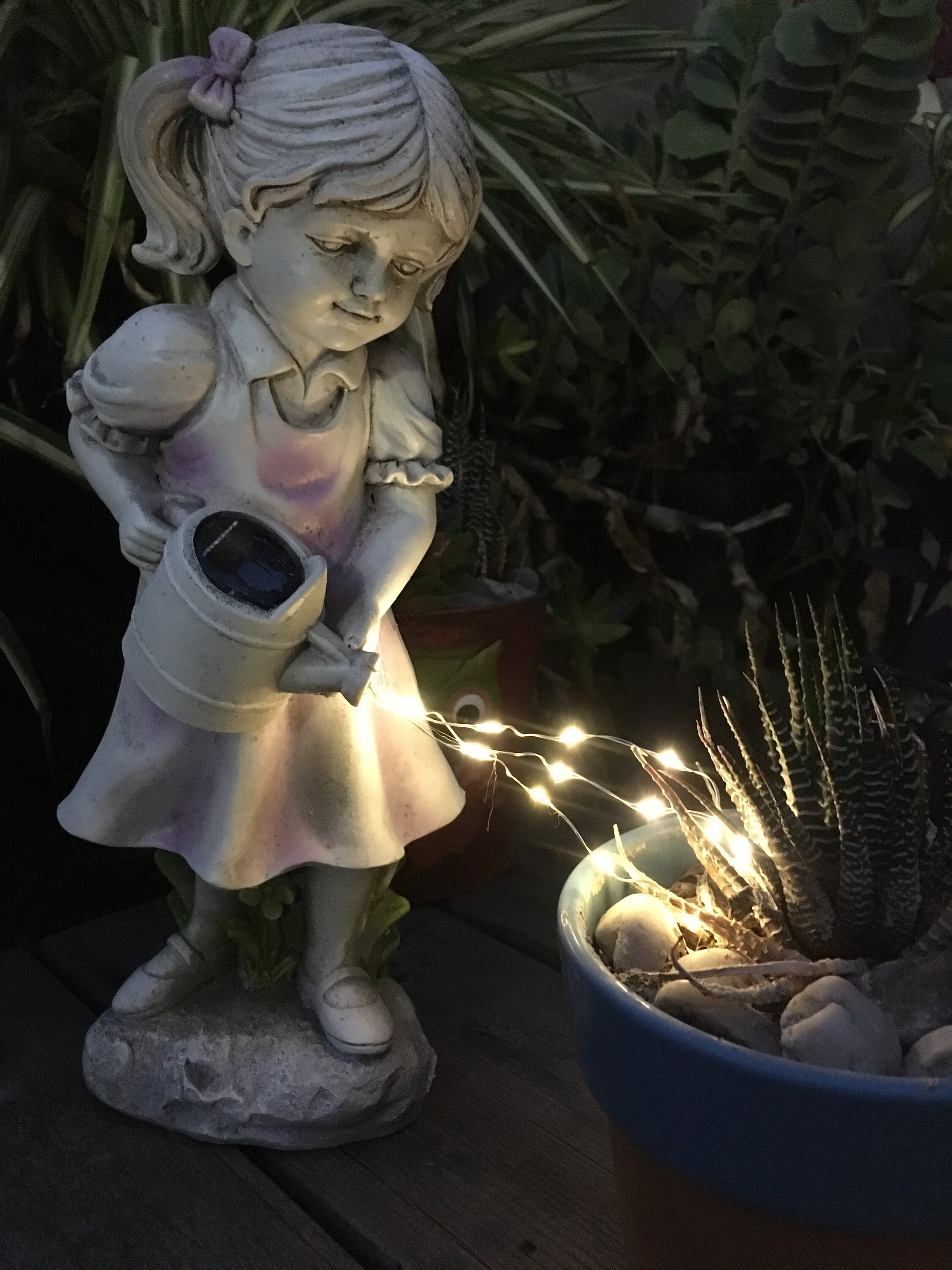 Solar Garden Statue Girl
