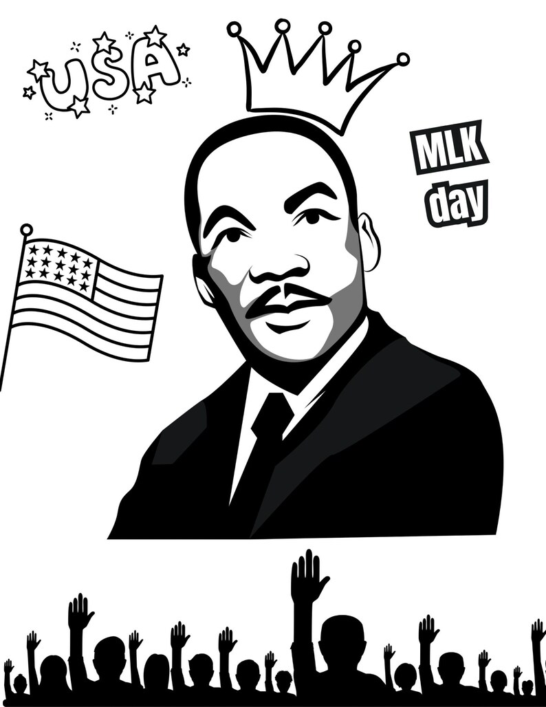 Martin Luther King Day Coloring Page - Etsy