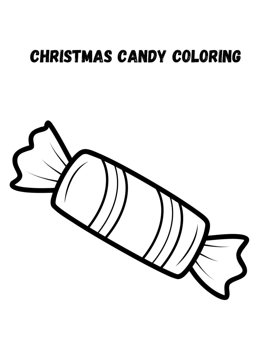 Festive Christmas Candy Coloring Page - Etsy