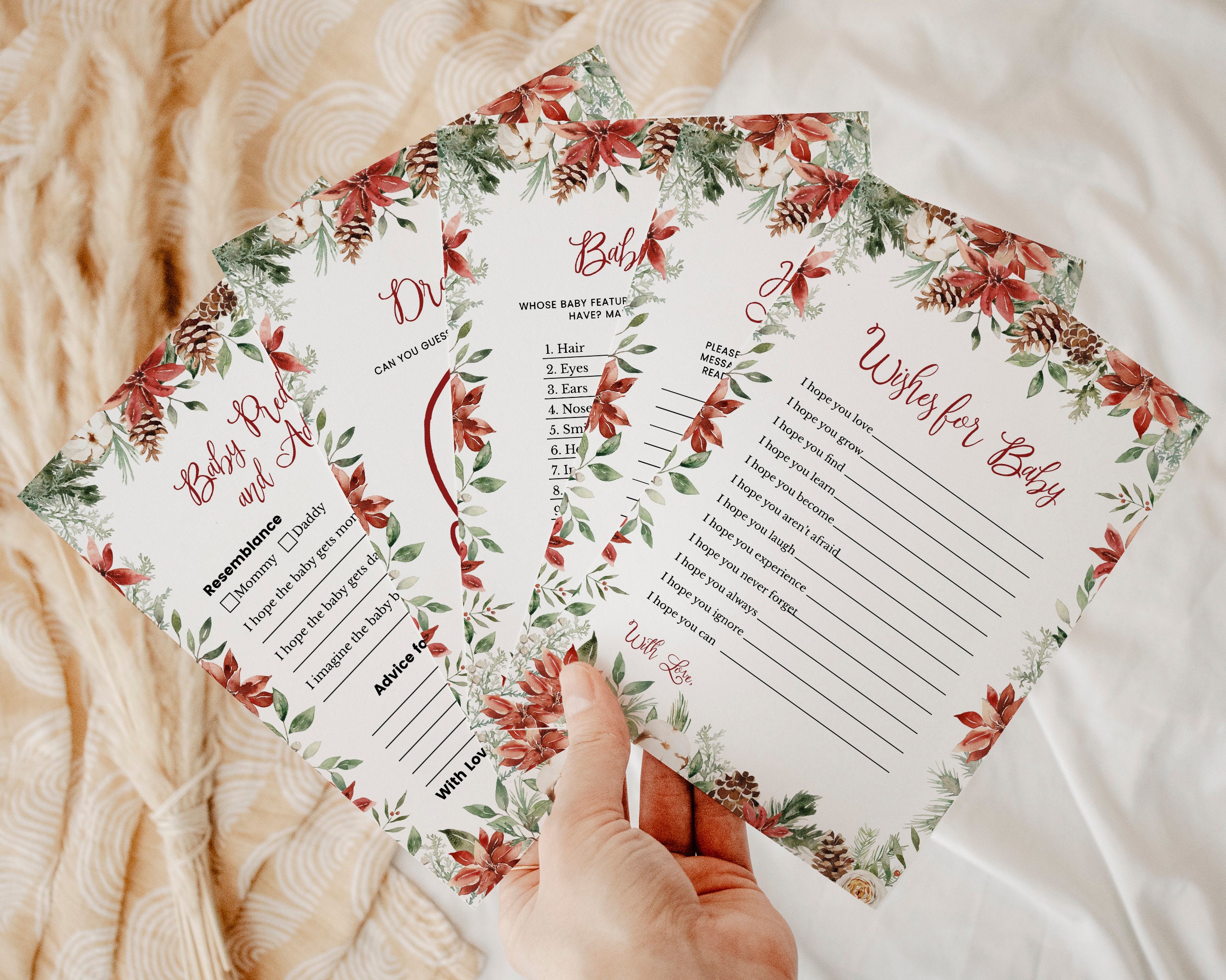 Editable Christmas Baby Shower Game Bundle, Gender Neutral Bundle of ...