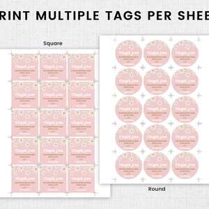 Editable Daisy Baby Shower Favor Tag, Bohemian Daisy Baby Shower Thank ...