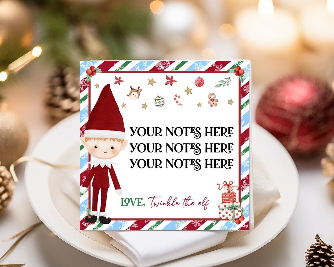Editable Elf Notes Sign Elf Your Notes Here Template Elf - Etsy