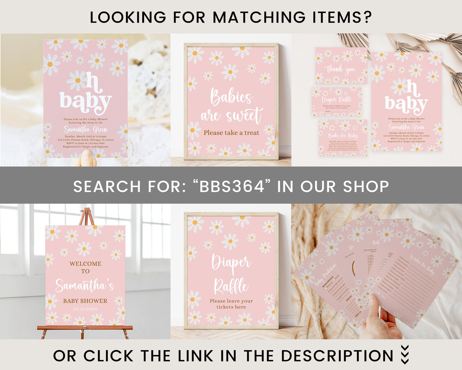 Editable Daisy Baby Shower Game Bundle, Bohemian Daisy Baby Shower Game ...