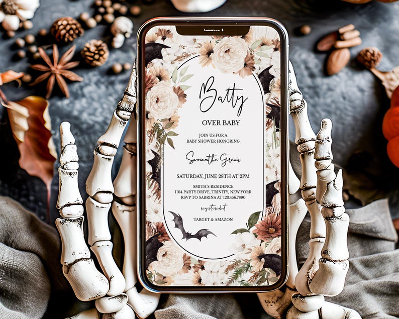 Editable Going Batty for Baby Shower Invitation, Gender Neutral Bat ...
