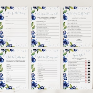 Editable Blueberry Baby Shower Game Bundle, Berry Sweet Blueberry Baby Shower Game Pack ...