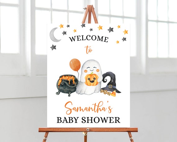 Editable A Little Boo Baby Shower Welcome Sign Gender Neutral - Etsy