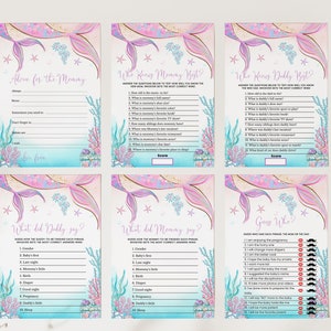 Editable Mermaid Baby Shower Game Bundle, Under the Sea Baby Shower ...