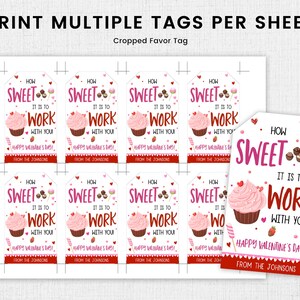Editable How Sweet It is to Work With You Valentine Gift Tag, Valentine ...