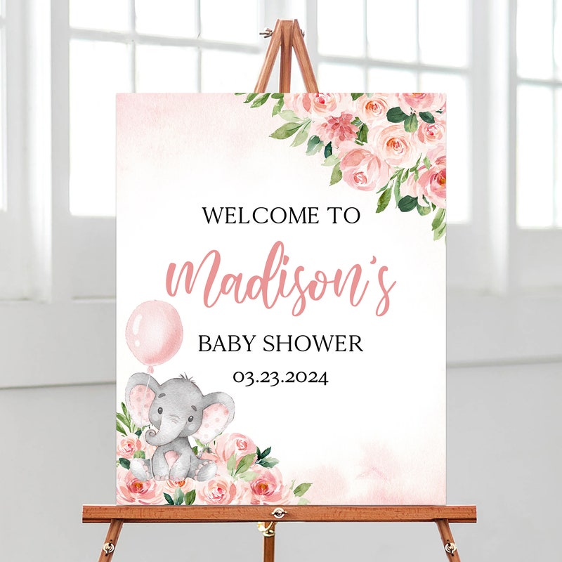 Pink Elephant Banner - Etsy