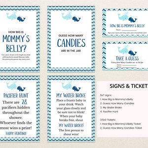 Editable Whale Baby Shower Game Bundle Blue Whale Baby Shower - Etsy