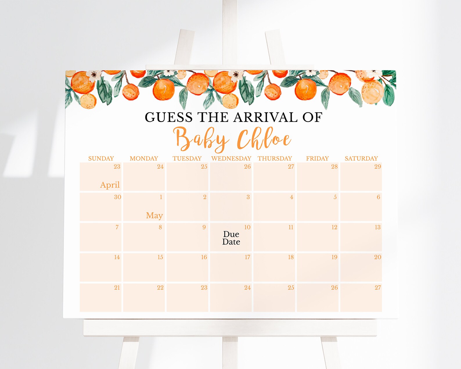 Editable Little Cutie Baby Shower Guess Baby's Arrival, Gender Neutral ...