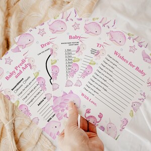 Editable Girl Under the Sea Baby Shower Game Bundle, Ocean Baby Shower ...
