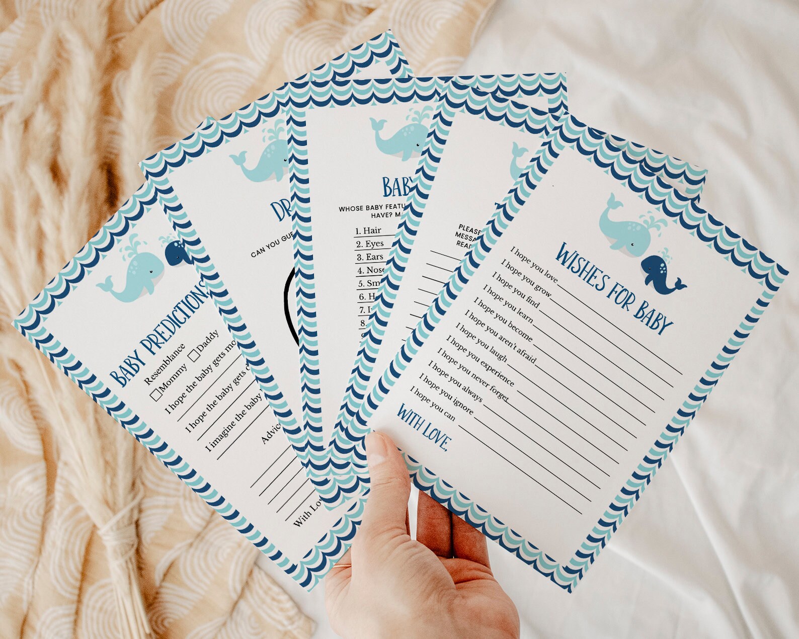 Editable Whale Baby Shower Game Bundle Blue Whale Baby Shower - Etsy