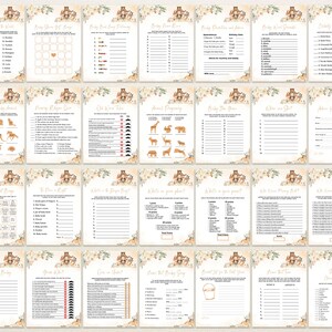 Editable Fall Woodland Baby Shower Game Bundle, Woodland Pumpkin Baby ...