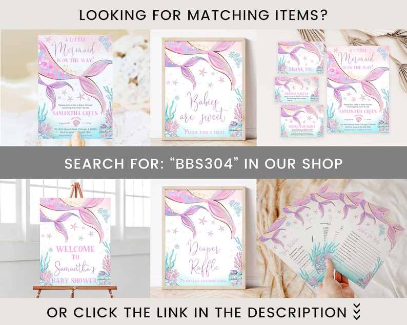 Editable Mermaid Baby Shower Game Bundle, Under the Sea Baby Shower ...