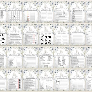 Editable Winter Polar Bear Baby Shower Game Bundle, Greenery Winter ...