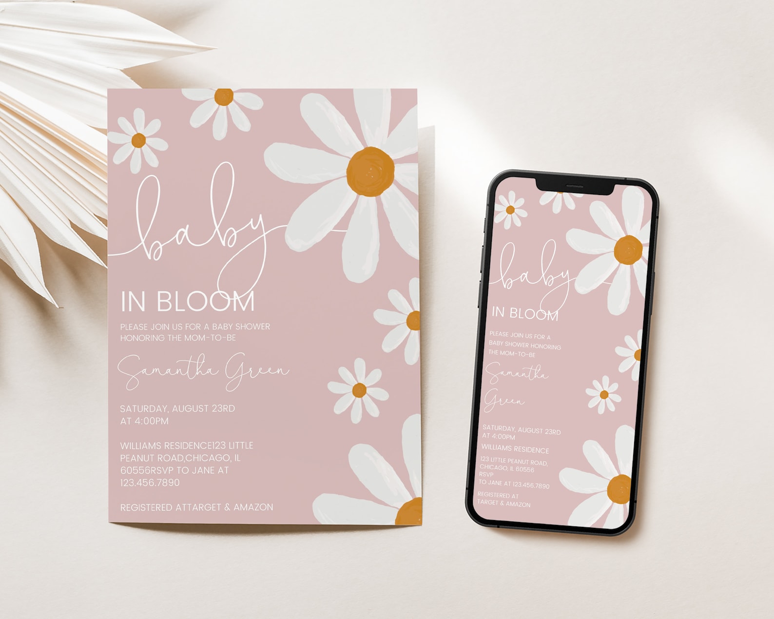 Editable Daisy Baby Shower Invitation, Baby in Bloom Daisy Baby Shower ...