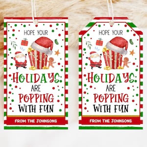 Editable Hope Your Holidays Are Popping With Fun Tag, Employee Co ...