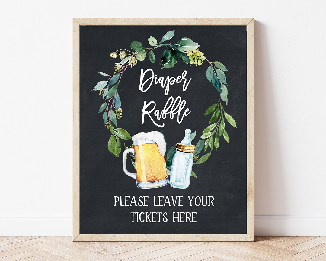 Diaper Raffle Sign A Baby is Brewing Baby Shower Chalkboard, Coed Baby ...